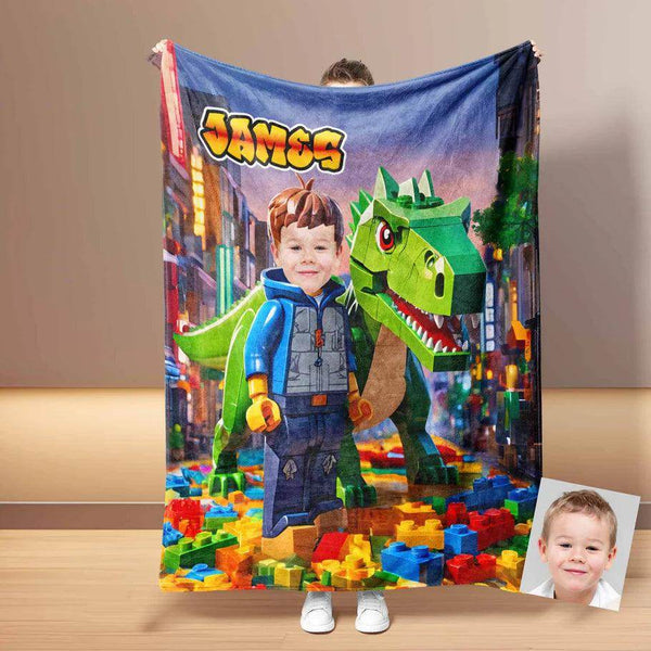 Personalized Building Blocks & Robots Blankets - Amor Custom Gifts