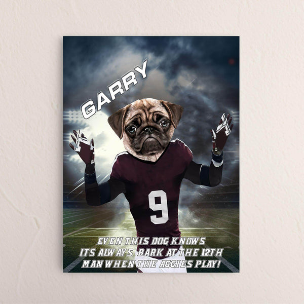 Custom Face & Name Texas A&M Aggies Boy Pet Photo Canvas Poster – Amor ...