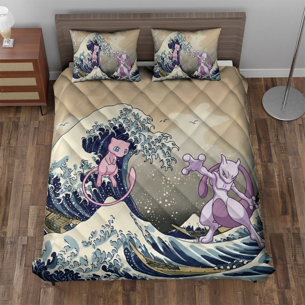 Mewtwo Mew Quilt Set – Personalized 3-Piece Quilt Bedding Set ...