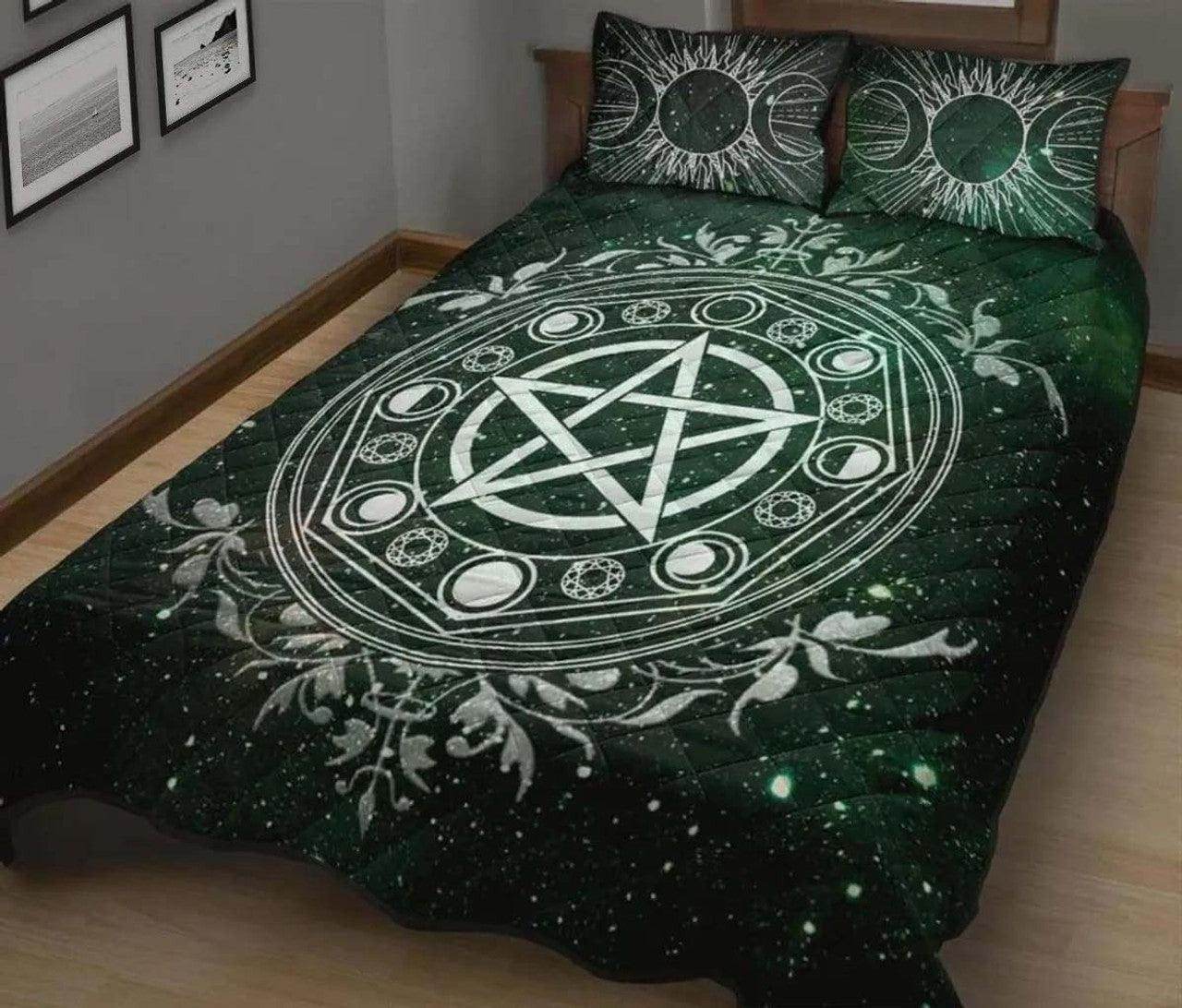 Custom Celtic Wicca Green - Witch 3-Piece Quilt Bedding Set – Amor ...