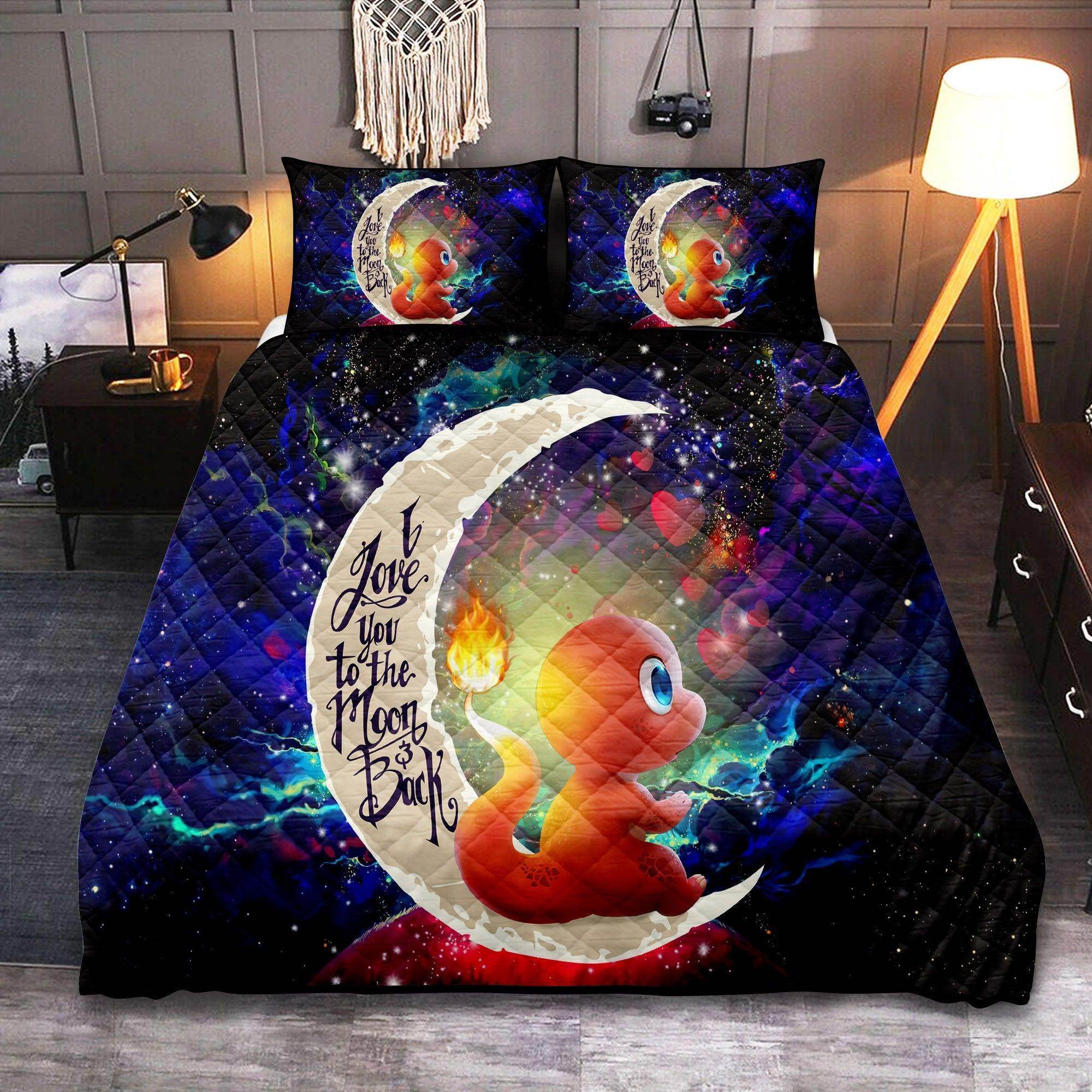 Charmander Quilt Bedding - Personalized 3-Piece Galaxy Quilt Set for ...