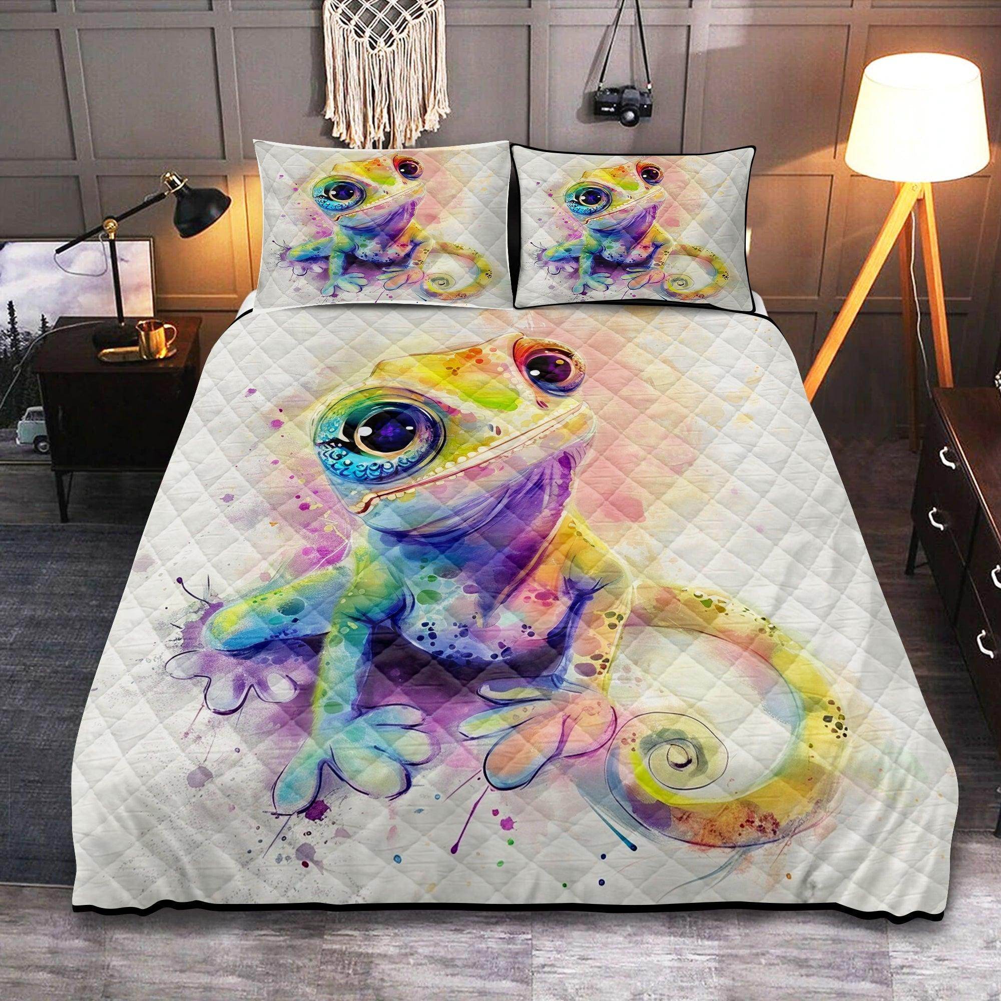 Frog Quilt Bedding Personalized 3-Piece Quilt Bedding Set – Colorful ...