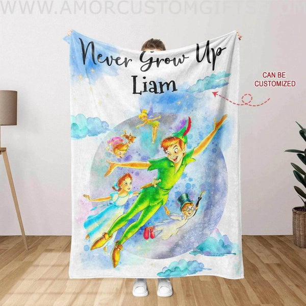 Personalized Peter Pan Blanket | Custom Name Peter Pan Baby Blanket ...