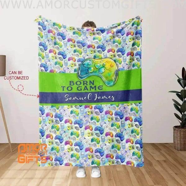 Personalized Video Game Blanket - Blankets Custom Baby Blanket Custom ...
