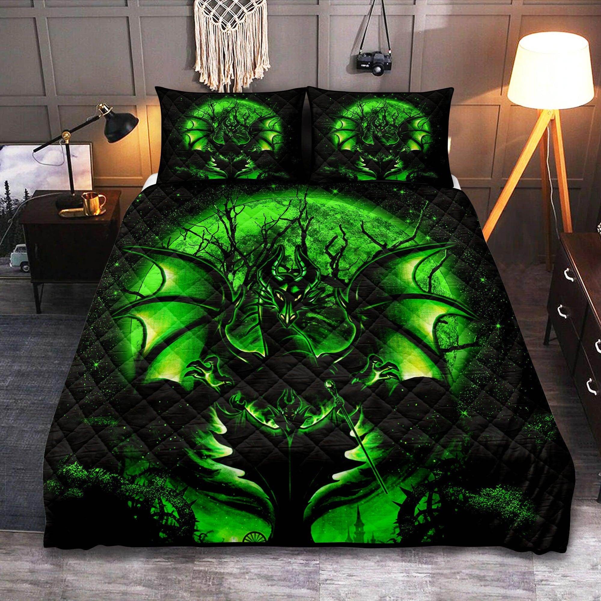 Maleficent Quilt Bedding | Personalized 3-Piece Quilt Set for Cozy ...