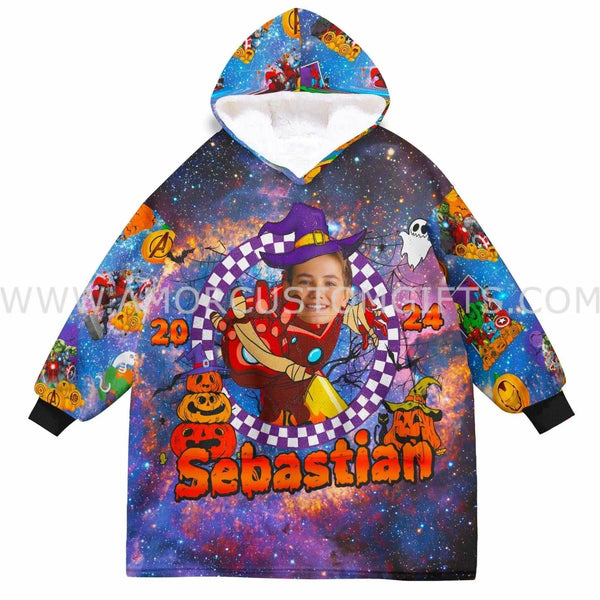 Personalized Face & Name Iron Man Superheroes Halloween Snug Oversized ...