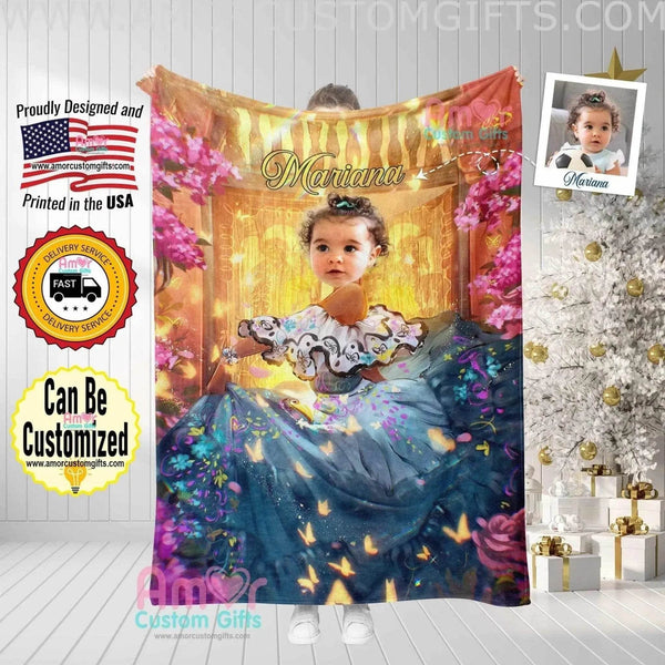 Personalized Mirabel Madrigal Encanto Blanket | Custom Face & Name Girl ...