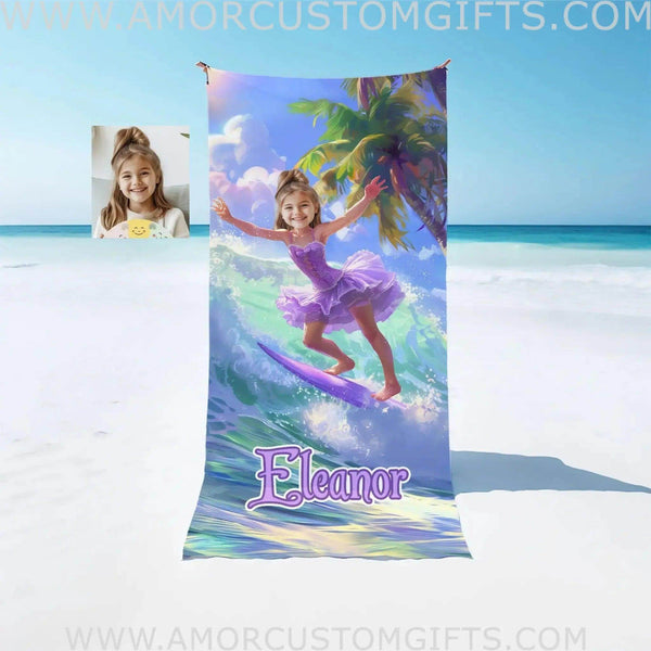 Personalized Rapunzel Princess Summer Surfing Dancing On Surfboard Gir ...