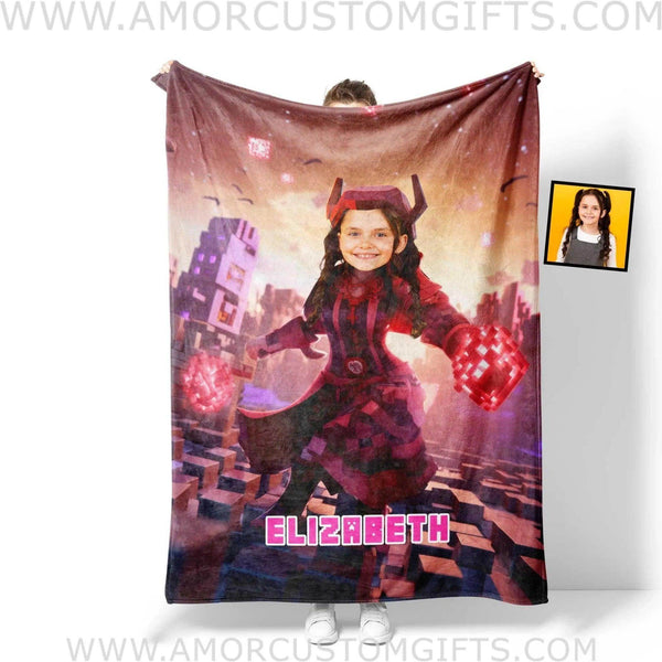 Personalized Scarlete Witch Wanda Blanket | Custom Name & Face Girl ...
