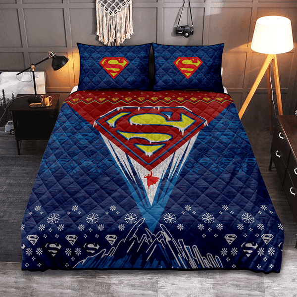 Superman Quilt Bedding Personalized 3-Piece Quilt Bedding Set – Holiday ...